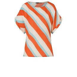 Ana Alcazar T-Shirt 'Zedini' Damen Gr&ouml;&szlig;e XL hellblau / dunkelorange / offwhite
