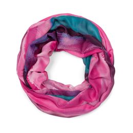 styleBREAKER Schlauchschal 'Bunter Loop Aquarell Farbverlauf Streifen' Damen Gr&ouml;&szlig;e One Size himbeer