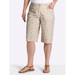 sheego Damen Bermudas mit Minimalprint, elfenbein-bleu-bedruckt, Gr&ouml;&szlig;e 54