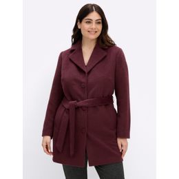 sheego Gro&szlig;e Gr&ouml;&szlig;en Jacke mit Bindeg&uuml;rtel, burgund, Gr&ouml;&szlig;e 50 - Damen