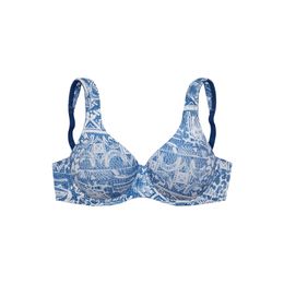 Nuance By Lascana BH Damen Gr&ouml;&szlig;e 95 enzian / hellblau / wei&szlig; Sommerkleid