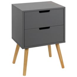 Xora Nachtschrank, Grau, Natur, Holz, Holzwerkstoff, Kiefer, massiv, 2 Schublade(n) Schubladen, 40x60x30 cm, Schlafzimmer, Nachttische