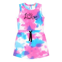 Denokids Kleid 'Tie-Dye Love' M&auml;dchen Gr&ouml;&szlig;e 122 azur / pitaya / schwarz / wei&szlig;