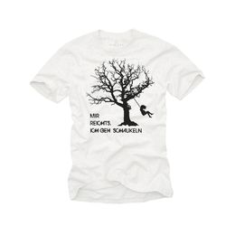 Makaya Shirt 'Mir reichts ich geh schaukeln S.' Herren Gr&ouml;&szlig;e XXL wei&szlig;