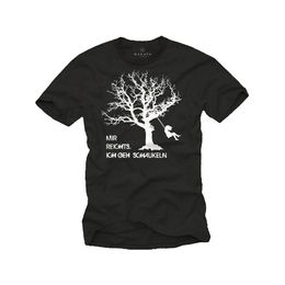 Makaya Shirt 'Mir reichts ich geh schaukeln S.' Herren Gr&ouml;&szlig;e XXL schwarz
