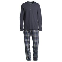 Schiesser Pyjama lang 'Night & Home' Herren Gr&ouml;&szlig;e M dunkelblau