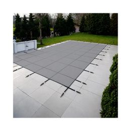 Sicherheitsnetz f&uuml;r Rechteckbecken CLASSIC grau Beckenma&szlig;: 900 x 500 cm