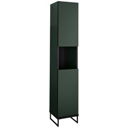 Mid.you Hochschrank, Gr&uuml;n, Schwarz, Metall, 2 F&auml;cher, 30x162x31 cm, stehend, Badezimmer, Badezimmerschr&auml;nke, Hochschr&auml;nke