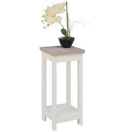 Hom&acute;in Hom`in Blumenst&auml;nder, Grau, Wei&szlig;, Holzwerkstoff, 30x65x30 cm, Wohnzimmer, Wohnzimmertische, Blumenst&auml;nder
