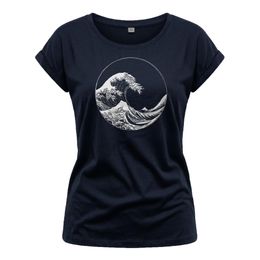 MAKAYA Shirt 'Kanagawa Welle' female size XXXL Blue