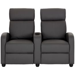 P & B Heimkino-Sofa, Grau, Kunststoff, 2-Sitzer, F&uuml;llung: Schaumstoff, 128x100x87 cm, Wohnzimmer, Sofas & Couches, Sofas, Heimkino Sofas
