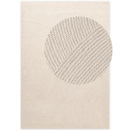 Hanse Home Wollteppich Calmio, Creme, Textil, Struktur, rechteckig, 80x150 cm, f&uuml;r Fu&szlig;bodenheizung geeignet, in verschiedenen Gr&ouml;&szlig;en erh&auml;ltlich, pflegeleicht, strapazierf&auml;hig, Teppiche & B&ouml;den, Teppiche, Naturteppiche