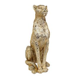 Ambia Home Dekoleopard, Gold, Kunststoff, Uni, Leopard, 39x60.5x25.5 cm, zum Stellen, handgemacht, handgemalt, Dekoration, Skulpturen & Dekoobjekte, Dekotiere