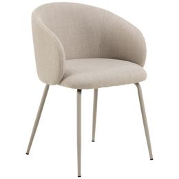 P & B Armlehnstuhl, Beige, Textil, Metall, Rundrohr, 55.5x79x55 cm, FSC Mix, Esszimmer, St&uuml;hle, Esszimmerst&uuml;hle, Armlehnenst&uuml;hle
