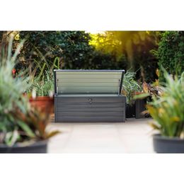 Kissenbox, Anthrazit, Metall, 1 F&auml;cher, 120x63x61 cm, Deckel, absperrbar, Aufbewahrung & Schutzh&uuml;llen, Gartenboxen