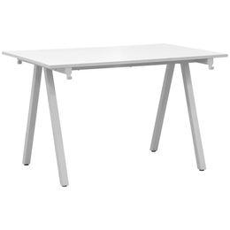 CARRYHOME Schreibtisch, Wei&szlig;, Metall, Holzwerkstoff, rechteckig, eckig, 80x75x120 cm, Bsci, Arbeitszimmer, Schreibtische, B&uuml;rotische