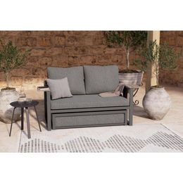 Ambia Garden Loungegarnitur, Anthrazit, Dunkelgrau, Metall, Kunststoff, Textil, 2-teilig, F&uuml;llung: Polyester,Schaumstoff, einzeln stellbar, 155x65x74 cm, gastro- und objekttauglich, Loungem&ouml;bel, Gartenlounge-Sets