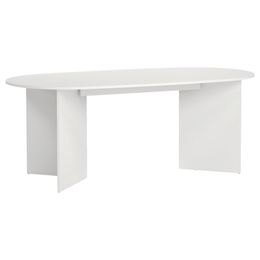 P & B Esstisch Family, Wei&szlig;, Holzwerkstoff, oval, eckig, 100x76x200 cm, FSC Mix, Made in Denmark, Esszimmer, Tische, Esstische, Esstische oval