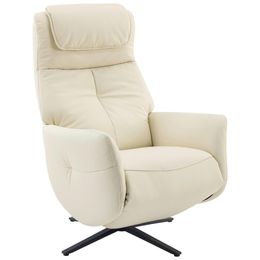 Xora Massagesessel, Beige, Metall, Textil, Leder, Echtleder, Rindleder, 77x113x90 cm, Relaxfunktion, Liegefunktion, Netzbetrieb, Massagefunktion, Wohnzimmer, Sessel, Massagesessel