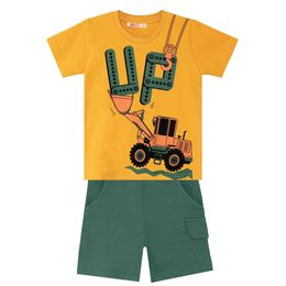 Denokids Set 'Digger Up' boy size 110 Yellow / Green / Dark orange / Black