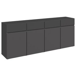 Xora Sideboard, Anthrazit, Kunststoff, 4 F&auml;cher, 4 Schublade(n) Schubladen, 200x79.6x39.8 cm, Wohnzimmer, Kommoden & Sideboards, Sideboards