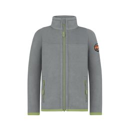 Normani Fleecejacke &bdquo;Venetie&ldquo; Jungen Gr&ouml;&szlig;e 110/116 grau / gr&uuml;n / orange / schwarz