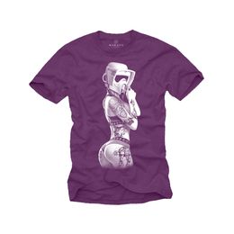 Makaya Shirt 'Trooper' Herren Gr&ouml;&szlig;e S violettblau