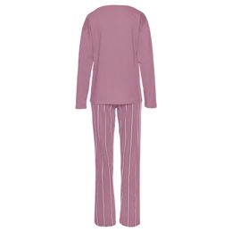 Vivance Dreams by Lascana Damen Pyjama, mauve gestreift, Gr&ouml;&szlig;e 44/46