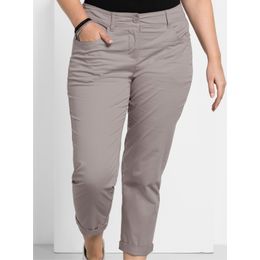 sheego Damen 7/8-Hose in schmaler Form, silbergrau, Gr&ouml;&szlig;e 48