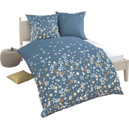 Bierbaum unisex Bettw&auml;sche taubenblau-bedruckt Gr&ouml;&szlig;e 80x80/135x200 cm