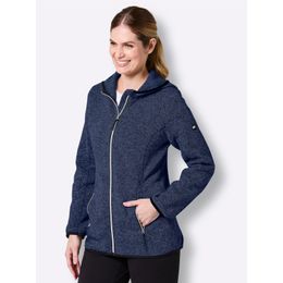 Catamaran Sports Damen Strickfleecejacke mit Kapuze, marine-meliert, Gr&ouml;&szlig;e 40/42