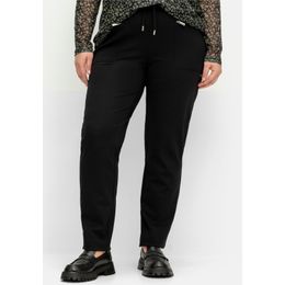 sheego Gro&szlig;e Gr&ouml;&szlig;en Jogg Pants im Cargo-Stil, schwarz, Gr&ouml;&szlig;e 44 - Damen