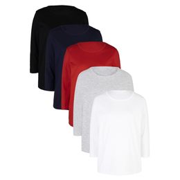 bonprix Shirt female size 8XL/9XL Dark blue / mottled grey / Red / Black / White
