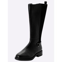 sheego Gro&szlig;e Gr&ouml;&szlig;en Weitschaftstiefel in 2 Schaftweiten, schwarz, Gr&ouml;&szlig;e 41 - Damen
