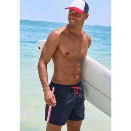 Buffalo Herren Badeshorts, marine-rot, Gr&ouml;&szlig;e XXL (58/60)