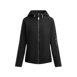 SOCCX Strukturierte Sweatjacke mit Kapuze und Glossy Prints Damen Gr&ouml;&szlig;e XXL schwarz