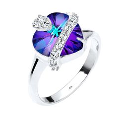 Elli Ring 'Herz' Damen Gr&ouml;&szlig;e 56 violettblau / silber