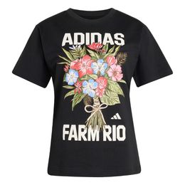ADIDAS SPORTSWEAR Performance Shirt 'Adidas x Farm Rio' female size XL Light green / Raspberry / Black / White