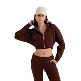 HOLLY LOLLY Zip-Up Hoodie female size M Brown