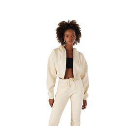 HOLLY LOLLY Zip-Up Hoodie female size S Light beige
