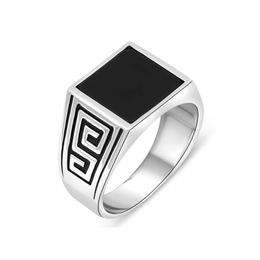 Tony Fein Ring 'Onyx' Herren Gr&ouml;&szlig;e 64 silber
