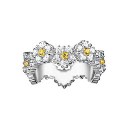 Thomas Sabo Ring 'Lovely Daisy' Damen Gr&ouml;&szlig;e 52 gelb / silber / transparent