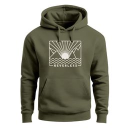 Neverless Sweatshirt 'Sonnenuntergang' Herren Gr&ouml;&szlig;e S gr&uuml;n