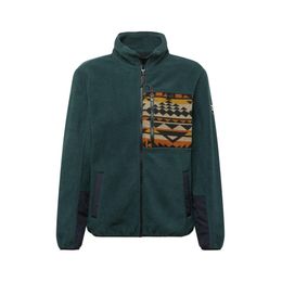 Iriedaily Fleece Jacket 'Wonderer Track' male size L Green / Orange / Black / White