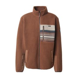 Iriedaily Fleece Jacket 'Wonderer Track' male size XXL Beige / Brown / Petrol / Burgundy