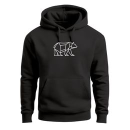 Neverless Sweatshirt 'B&auml;r Lineart Polygon' Herren Gr&ouml;&szlig;e XXL schwarzmeliert