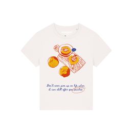 Watapparel Shirt 'Peaches' female size XXL Blue / Orange / Red / White