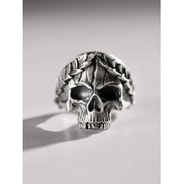 Reytel Ring 'SKULL IN A WREATH' Herren Gr&ouml;&szlig;e 50 silber