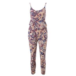 Aniston CASUAL Jumpsuit female size XXXL Beige / Navy / Wine red