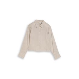 Tom Tailor Denim Bluse Damen Gr&ouml;&szlig;e L beige / dunkelgrau
